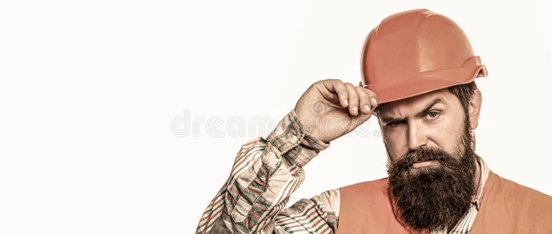 Man Builders, Industry. Worker in Construction Uniform. Architect ...