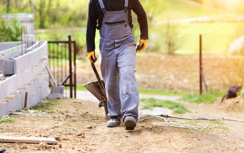 Man building a house stock image. Image of masonry, bricklayer - 53958035