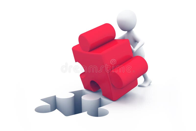 Man building puzzle stock illustration. Illustration of organisation ...