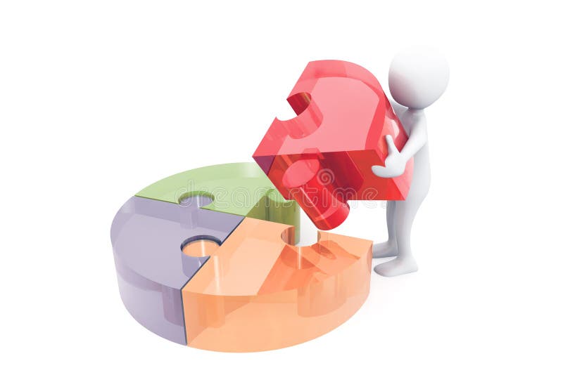 Man building puzzles stock illustration. Illustration of building ...