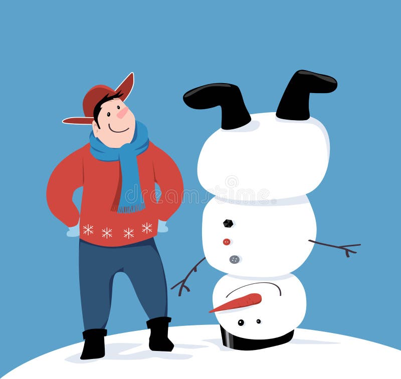Weird snowman stock vector. Illustration of cheerful - 35341176