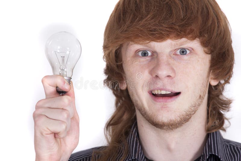 Man with bulb stock photo. Image of clever, problem, discovery - 11635146