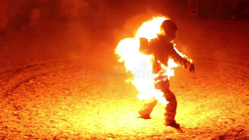 Man is burn in fire stock video. Video of crazy, explosion - 67582049