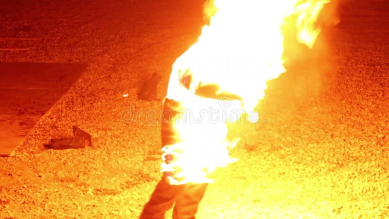 Man is burn in fire stock video. Video of crazy, explosion - 67582049