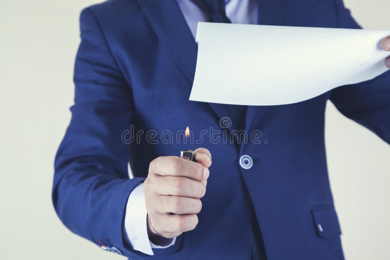 Man burn paper stock photo. Image of folded, paper, flame - 161298722