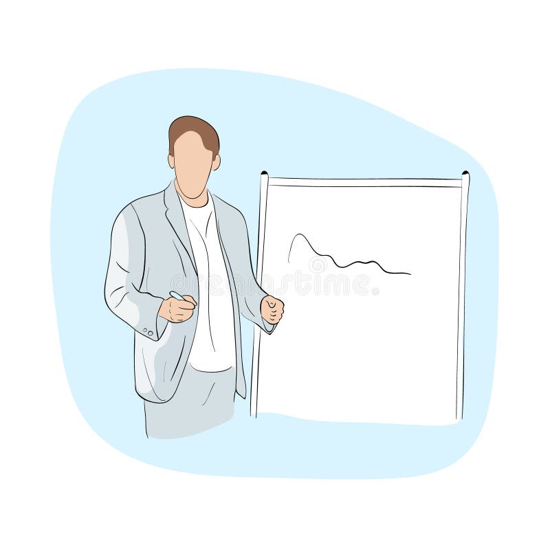 A Man in Business Clothes Holding a Pointer and Making Presentation ...