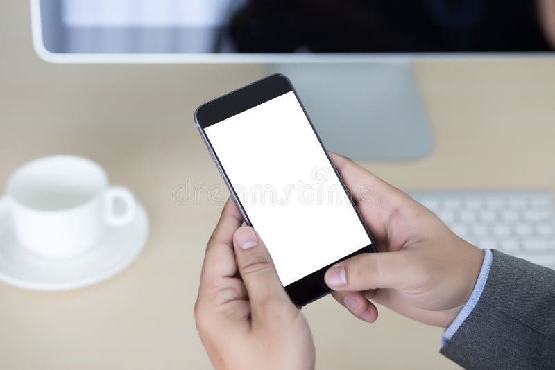 Man of Business Hand Working on Laptop Computer on Wooden Desk Stock ...