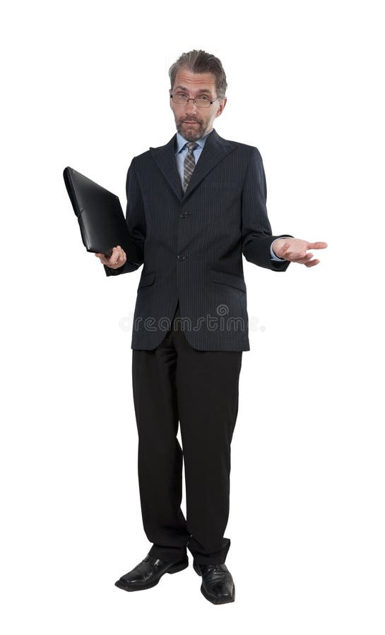 Man with Business Papers in Folder Stock Image - Image of smart ...