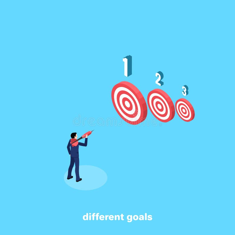 Different goals stock vector. Illustration of businessman - 185644365