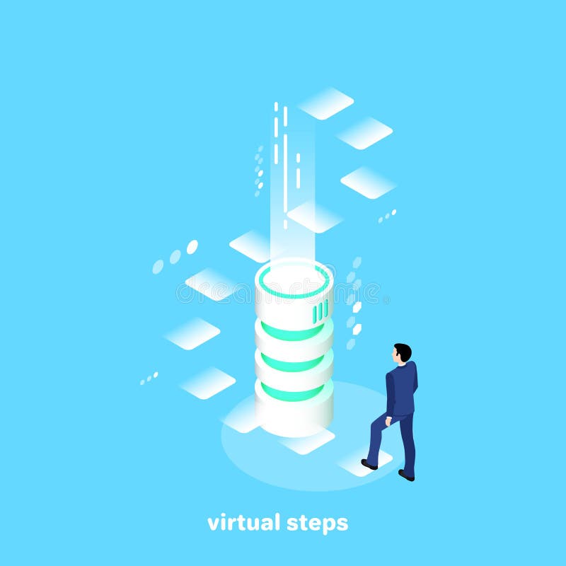 Virtual steps stock vector. Illustration of database - 185685113