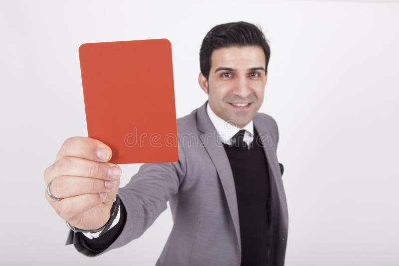 Businessman Showing Red Card Stock Photo - Image of businesspeople ...