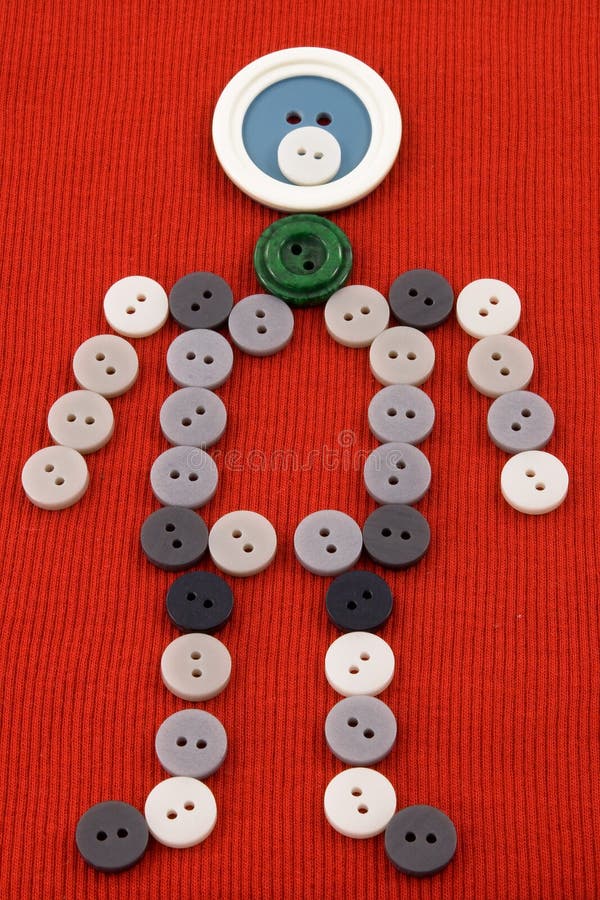 Man of the buttons stock image. Image of yellow, material - 8141121