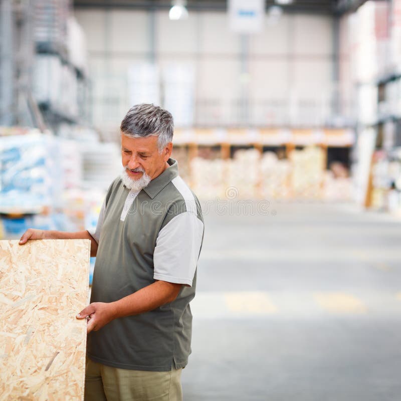 Man Buying Construction Wood in a DIY Store Stock Image - Image of ...