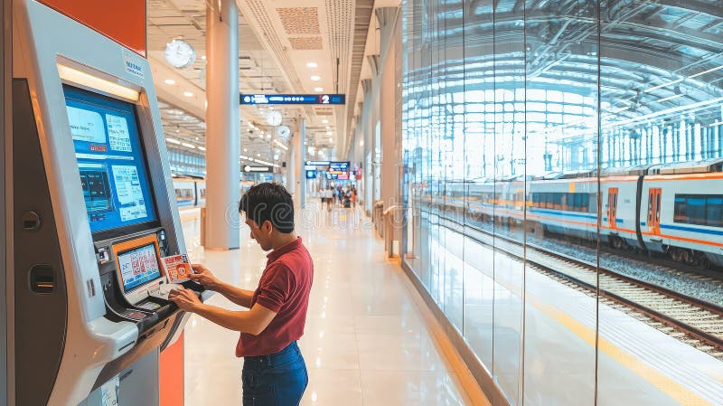 Man Buys Train Ticket Station Waits Stock Photos - Free & Royalty-Free ...