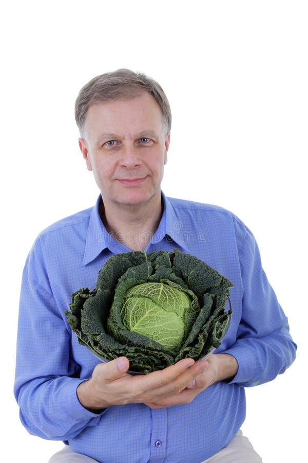 Man eating cabbage stock image. Image of blue, hungry - 26500997