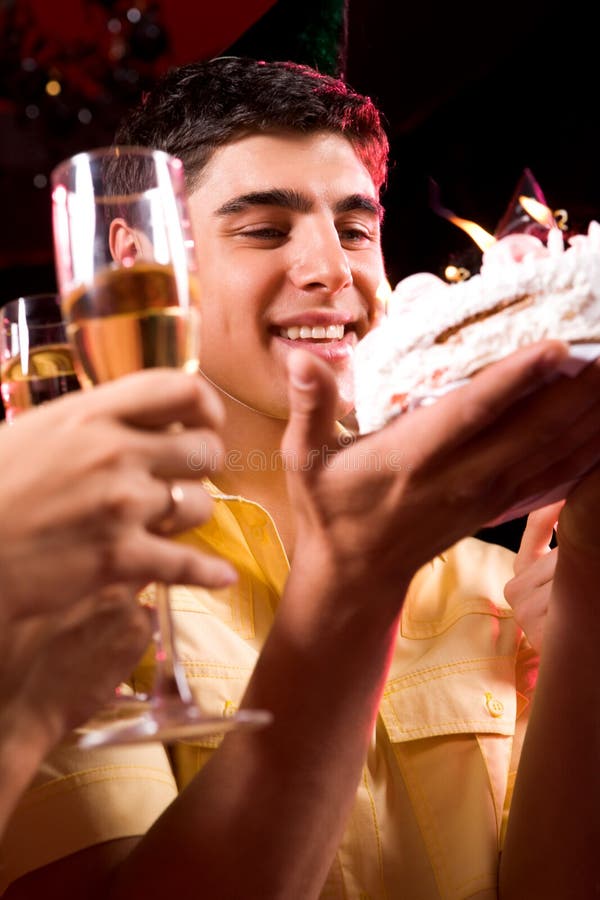 Man with cake stock photo. Image of cake, celebration - 11912286