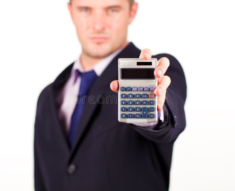 Man with a calculator stock image. Image of executive - 10650331