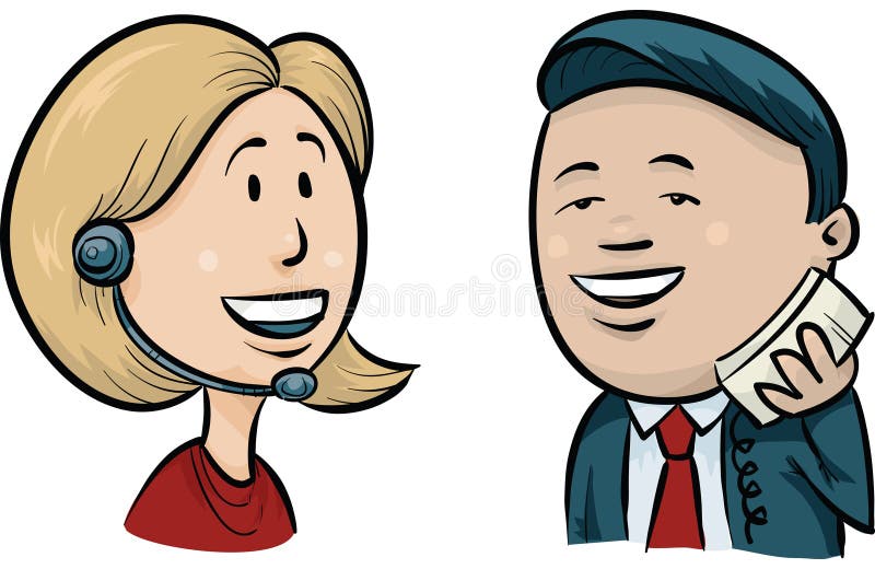 Man and Call Operator stock illustration. Illustration of male - 41749012