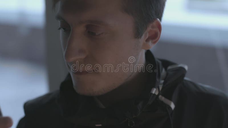 Man is Calling Excitedly on Phone. Stock. Close-up of Man Calling and ...