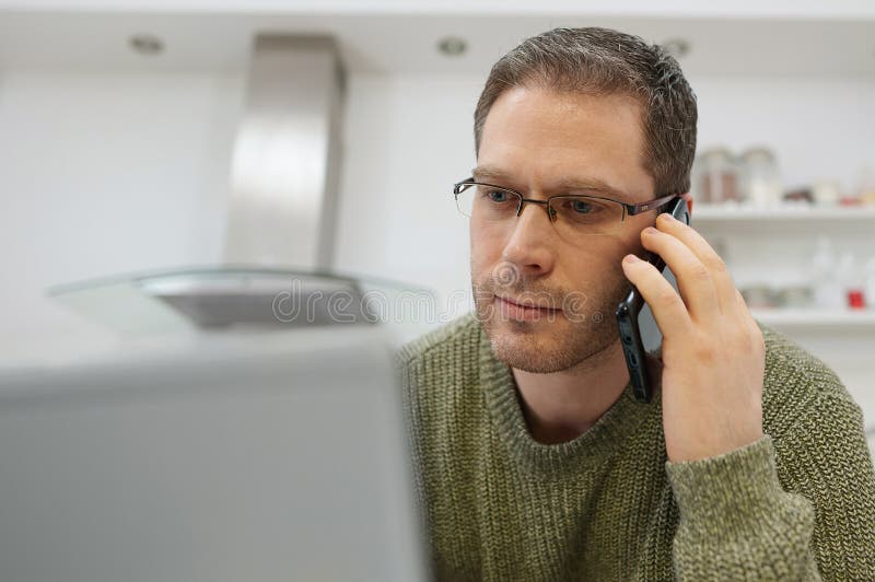 Man Calling by Mobile Phone Stock Image - Image of businessman, call ...