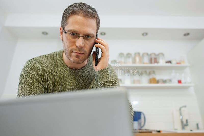 Man Calling by Mobile Phone Stock Photo - Image of confident, calling ...