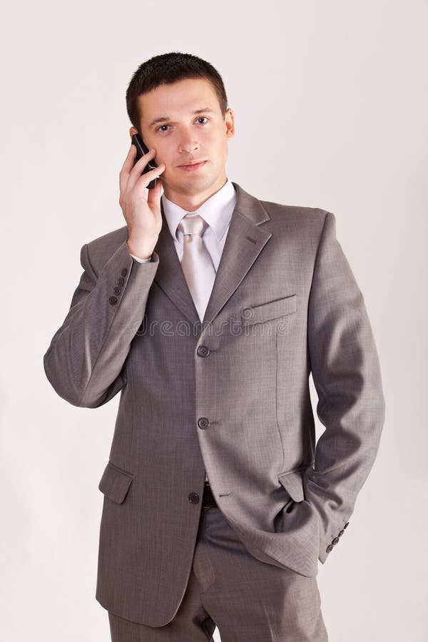 Man calling on phone stock photo. Image of fashion, model - 27923418
