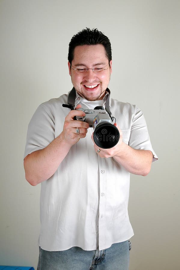 Man with camera stock photo. Image of money, glasses, face - 10004