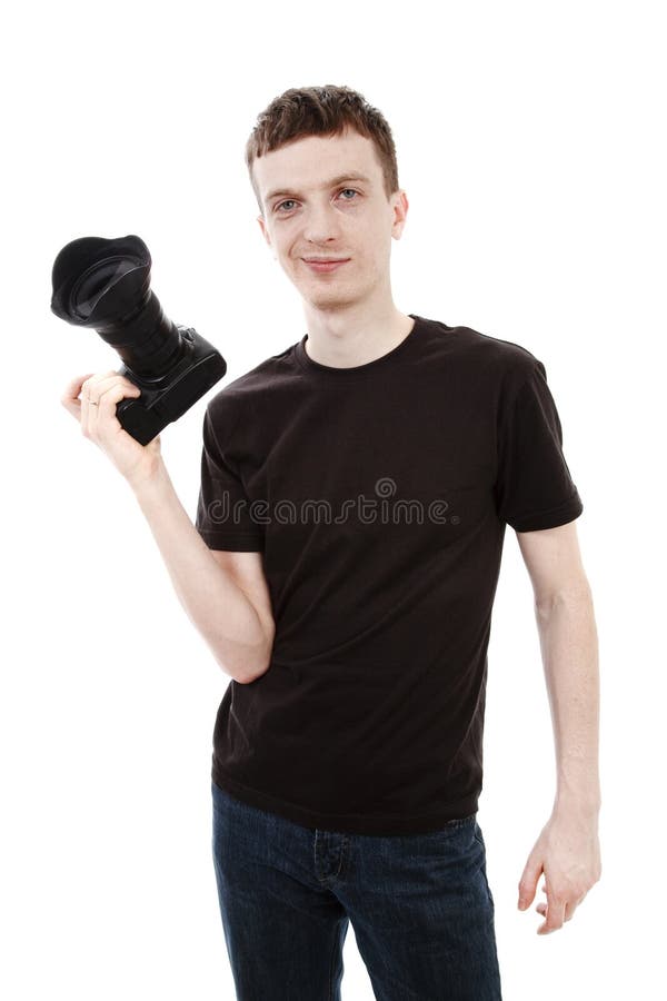 Man with camera stock photo. Image of photographer, person - 13941004