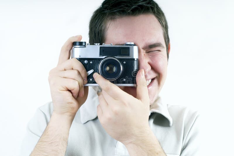 Man with camera. stock image. Image of retro, photographer - 17824147