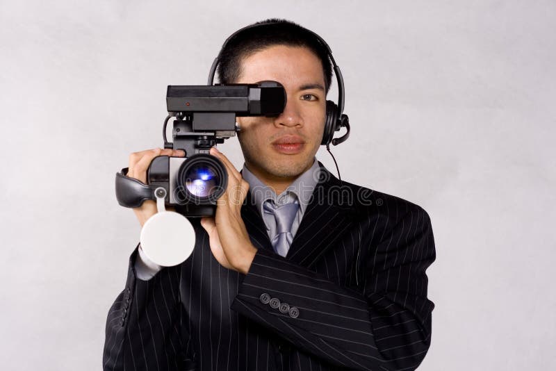 Man with camera stock image. Image of dvcam, cinema, camera - 2163927