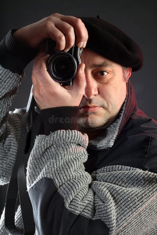 Man with camera stock photo. Image of technology, casual - 24428418