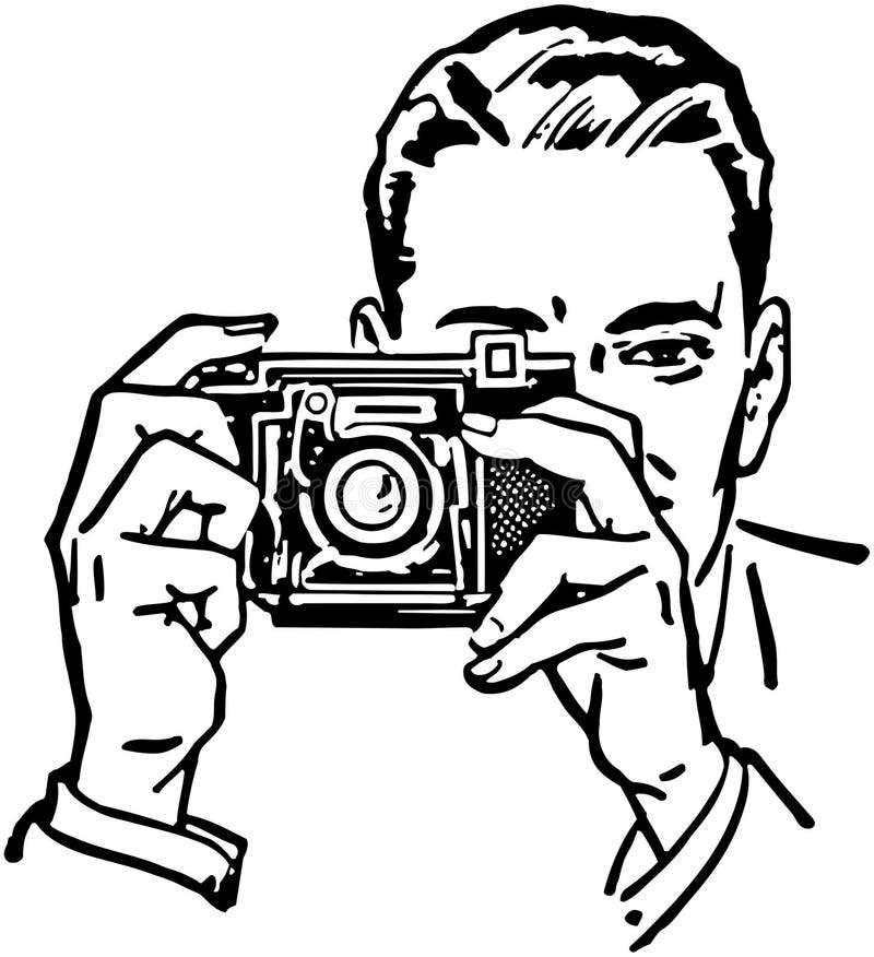 Man with Camera stock vector. Illustration of americana - 42096333