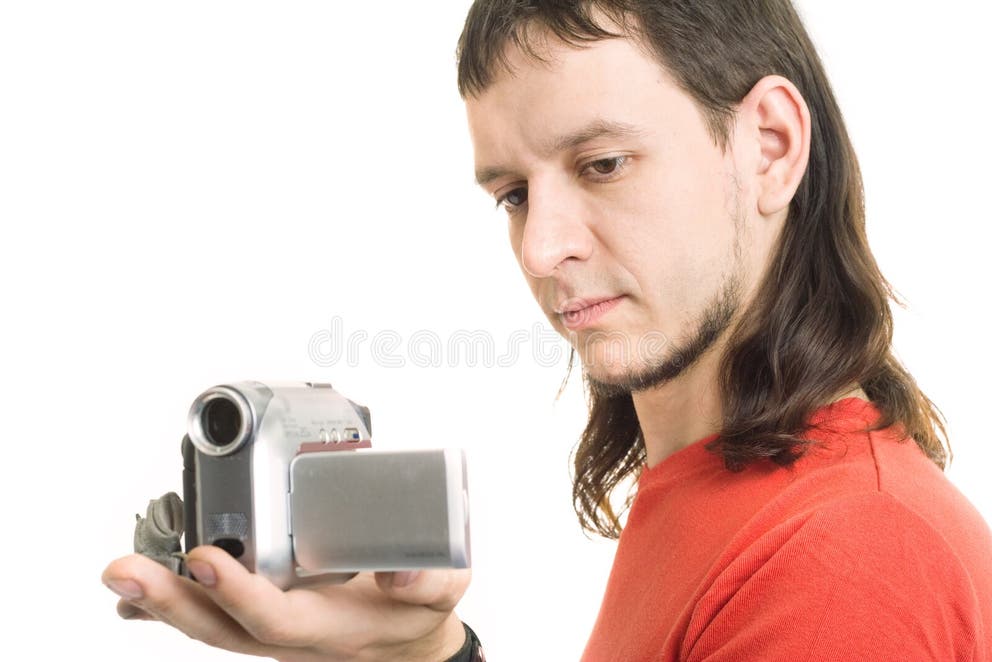 Man with camera stock photo. Image of attractive, standing - 7213692