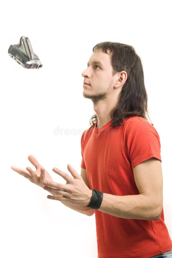 Man with camera stock image. Image of operator, studio - 7213635