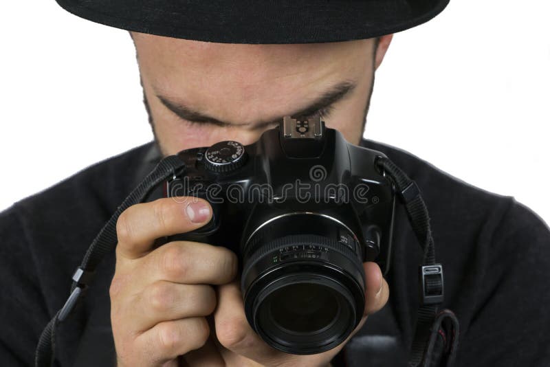 Man with Camera stock image. Image of journalist, camera - 67340913