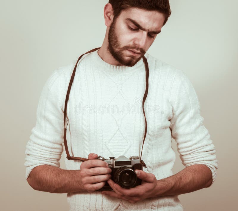 Man with camera stock image. Image of portrait, digital - 62099203
