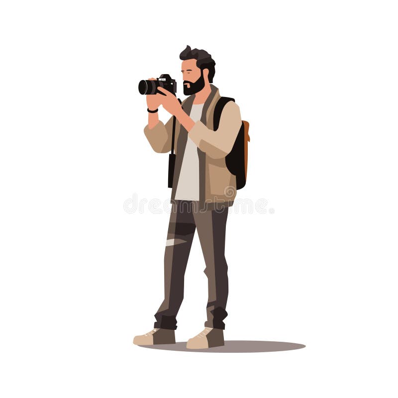 Man with Camera Vector Flat Minimalistic Isolated Illustration Stock ...