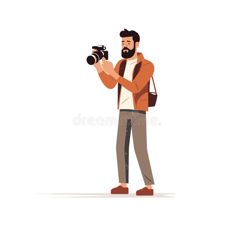 Man with Camera Vector Flat Minimalistic Isolated Illustration Stock ...
