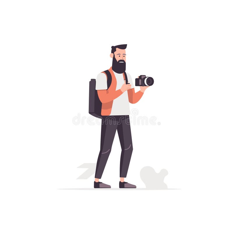 Man with Camera Vector Flat Minimalistic Isolated Illustration Stock ...