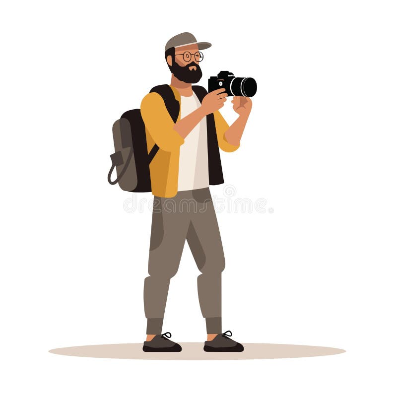 Man with Camera Vector Flat Minimalistic Isolated Illustration Stock ...