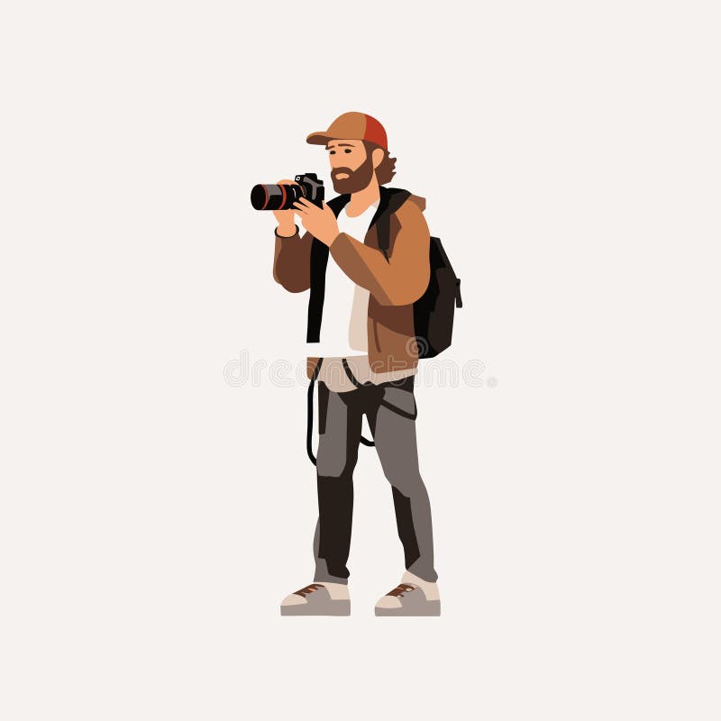 Man with Camera Vector Flat Minimalistic Isolated Illustration Stock ...