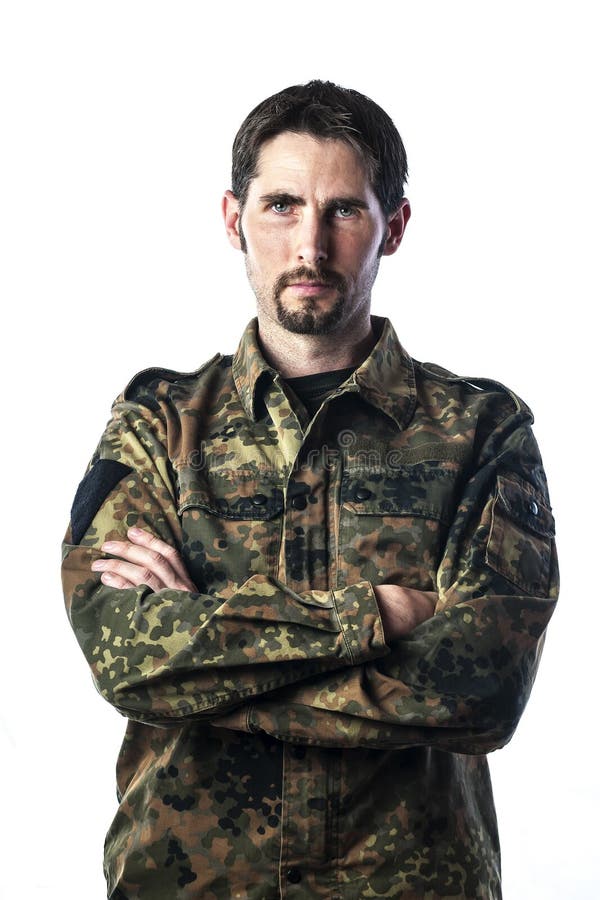 Man with camouflage stock photo. Image of self, navy - 35974926