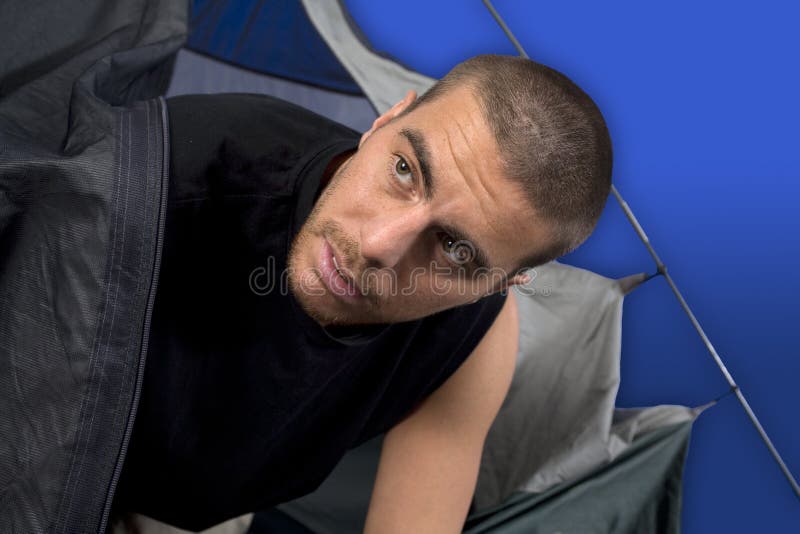 Man camping stock photo. Image of relaxed, human, isolation - 6950140