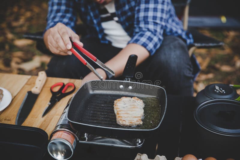 Man on Camping Holiday stock image. Image of leisure - 247864965