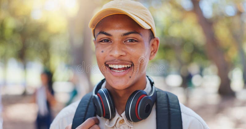 Man, Campus and Student Portrait with Phd and Smile at University Ready ...