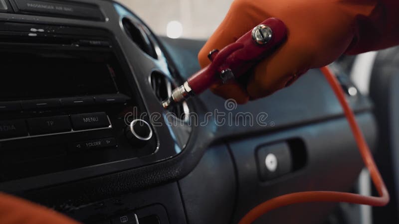 Man Can Car Dashboard. Shooting Inside the Car Stock Video - Video of ...