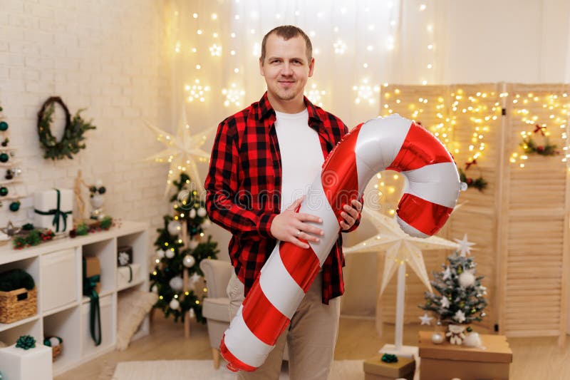 Man Candy Cane Balloon Hands Stock Photos - Free & Royalty-Free Stock ...