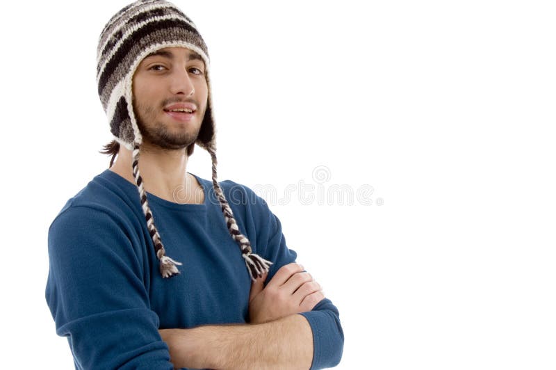 Man With Cap And Folded Hands Stock Image - Image of alone, looking ...