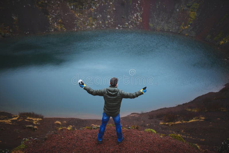 Man Cap Red Volcano Ground Stock Photos - Free & Royalty-Free Stock ...