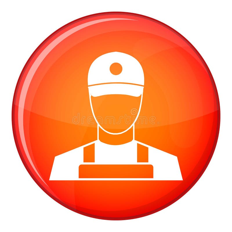 A Man in a Cap and Uniform Icon, Flat Style Stock Vector - Illustration ...